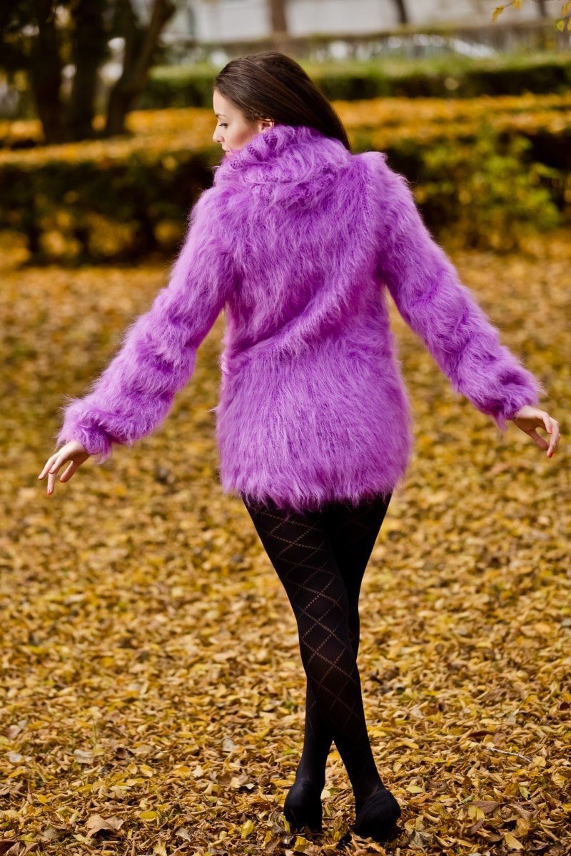 Purple Mohair Bodysuit Hand Knit Mohair Sweater Fetish Etsy Australia