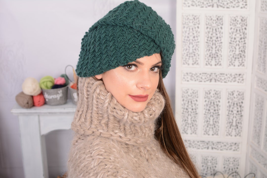 Full Head Covering, Turban Hat for Women, Stretchy Wool Turban ...