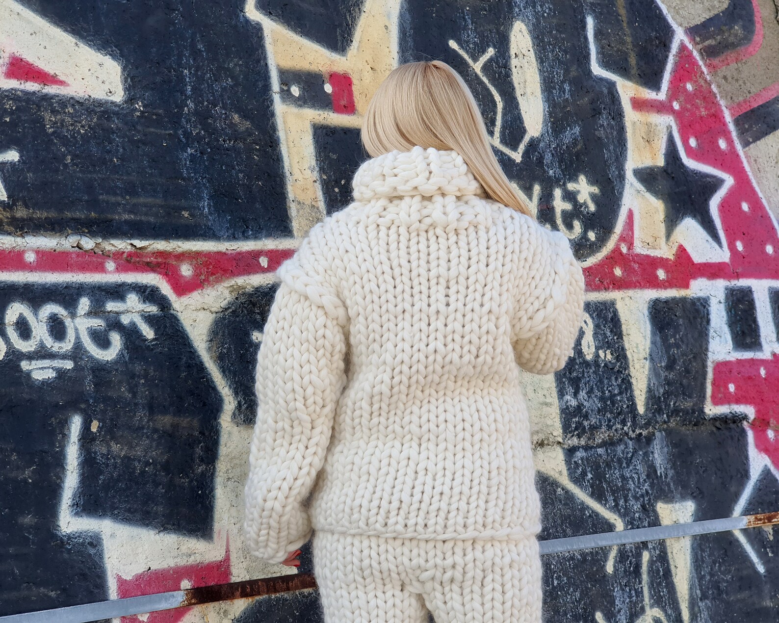 2.5 Kg Merino Wool Sweater Chunky Arm Knit Jumper Extra | Etsy