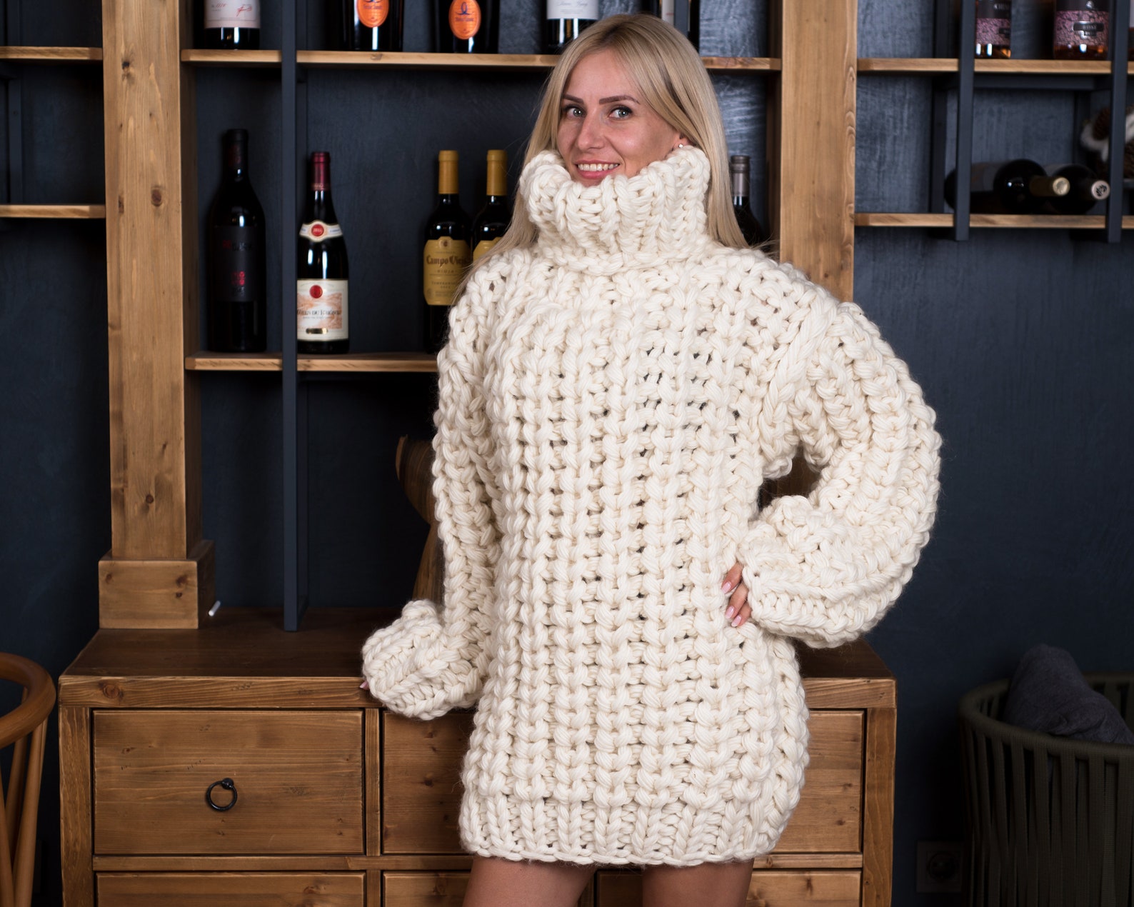 8 Strands Chunky 100 % Wool Sweater Extra Thick Fisherman Rib | Etsy