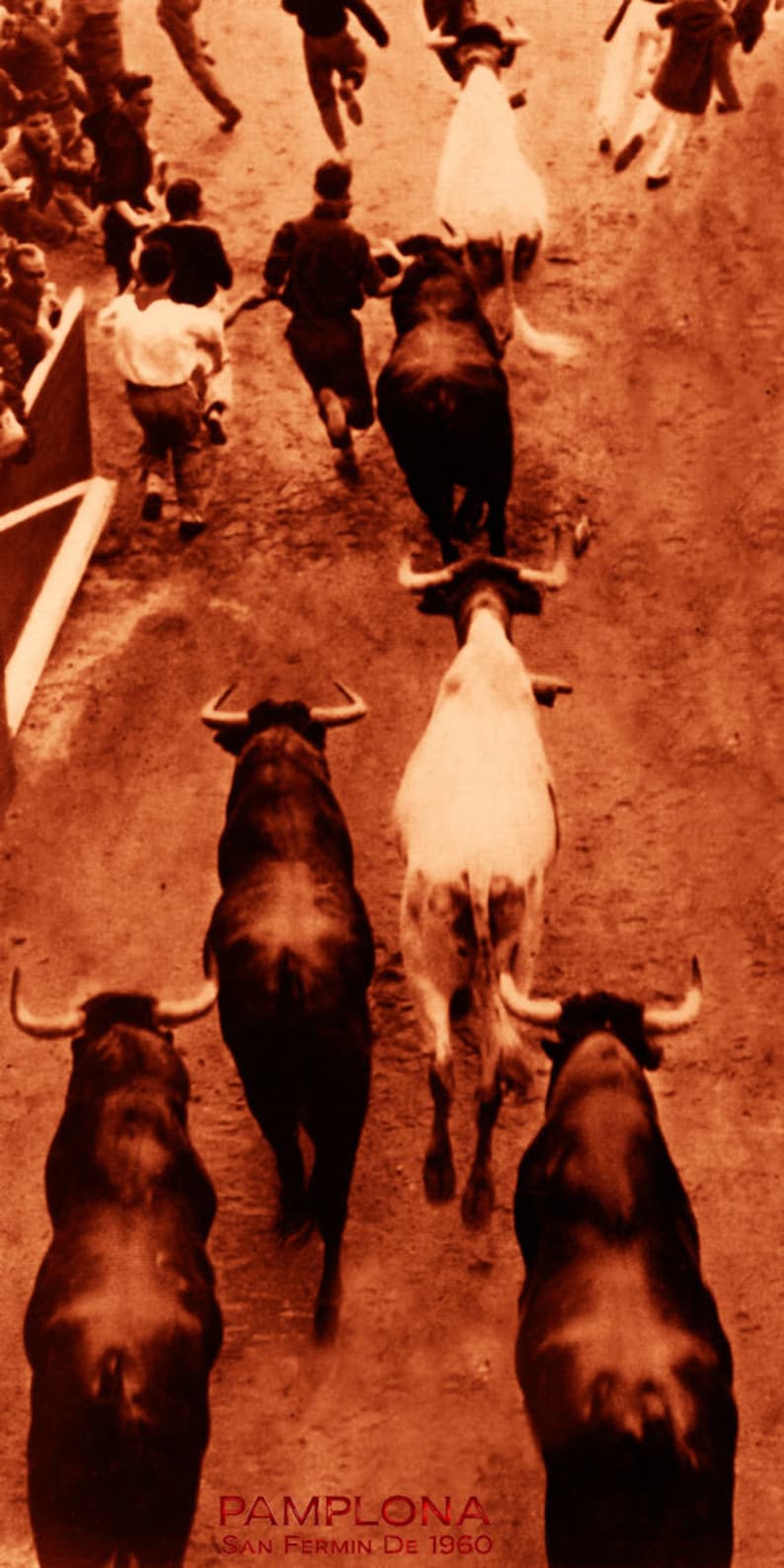 Pamplona - Running of the Bulls Vintage Poster #8 - Canvas Art Poster ...