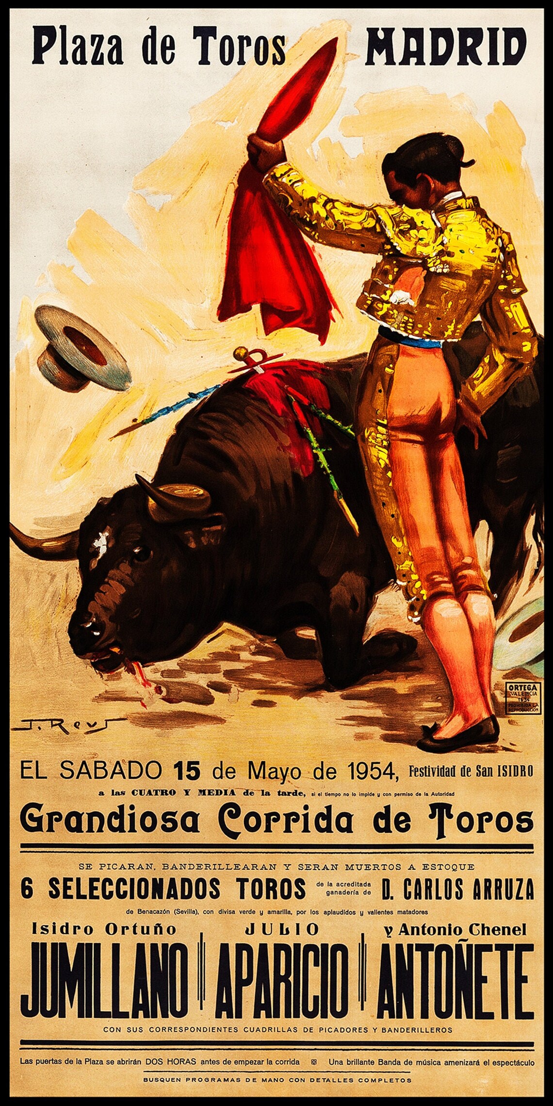 Bullfighting - Plaza De Toros De Madrid #8 Canvas Art Poster 12"x 24 ...