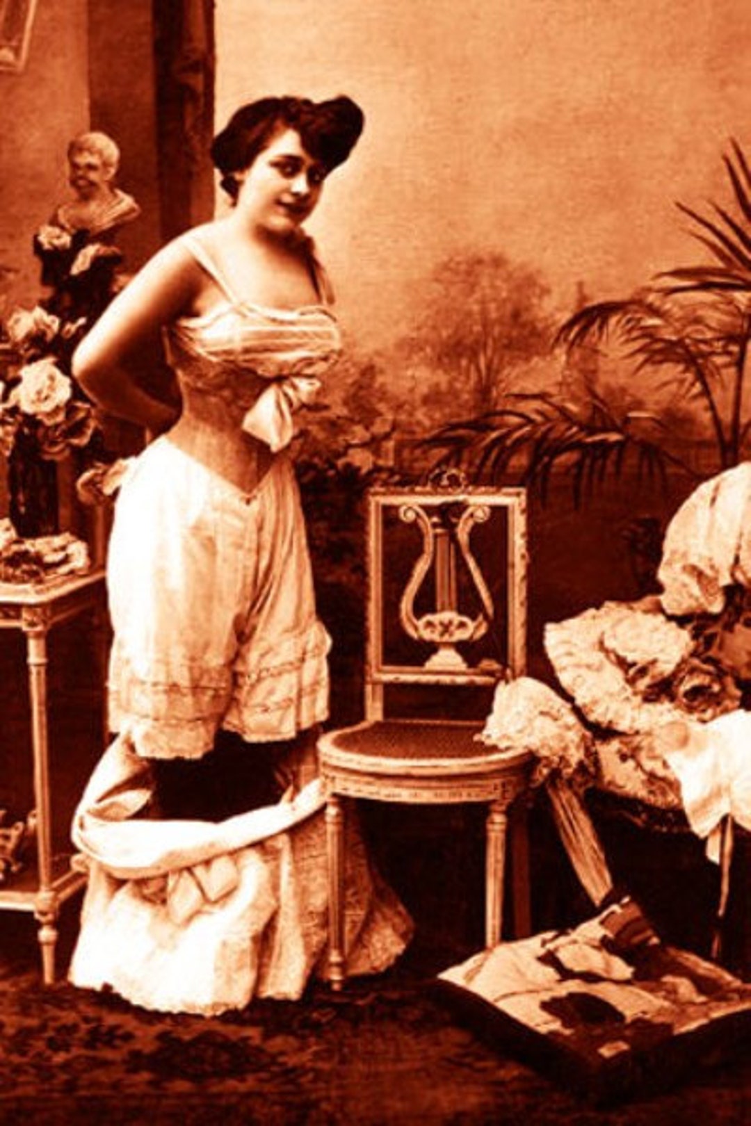 Vintage Risque Nude Exotic Erotic Corsets 015 Canvas Art Poster 16