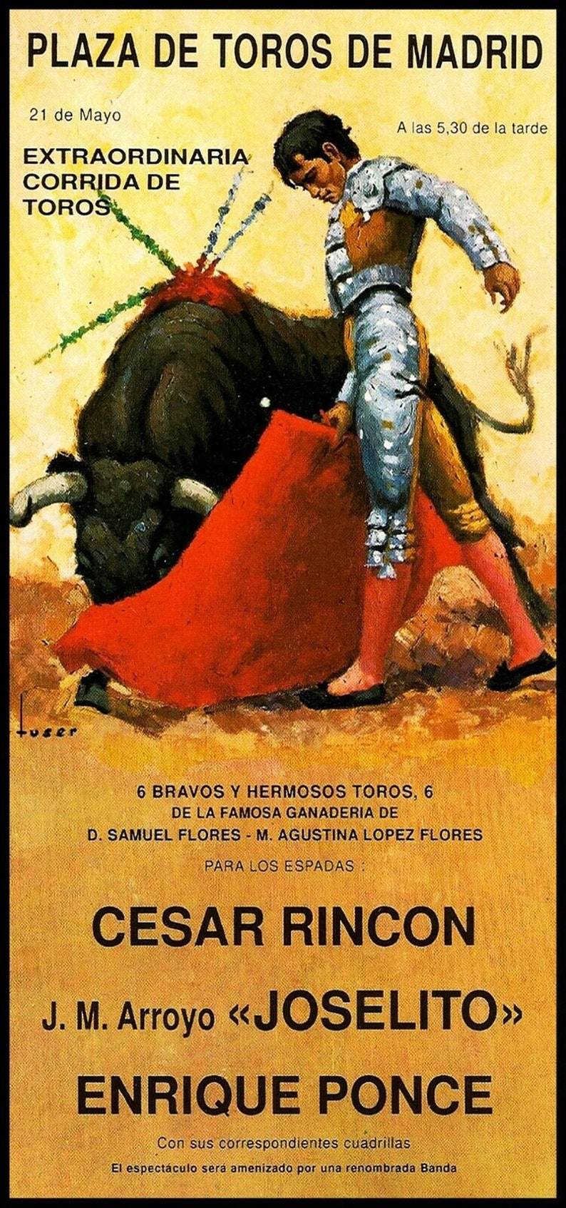 Bullfighting - Plaza De Toros De Madrid #2 Canvas Art Poster 12"x 24 ...