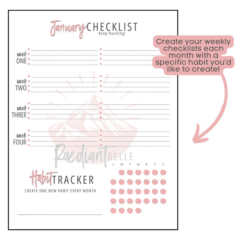 2024 Monthly Checklist & Habit Tracker (printable) - Etsy