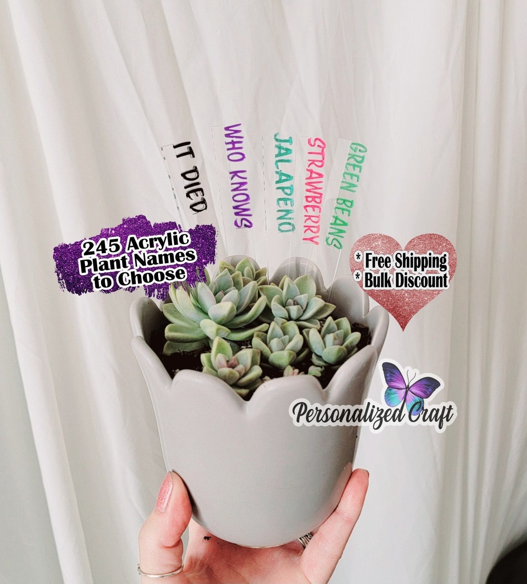 Custom Acrylic Plant Label Stakes, Plant Herb Name Markers ...