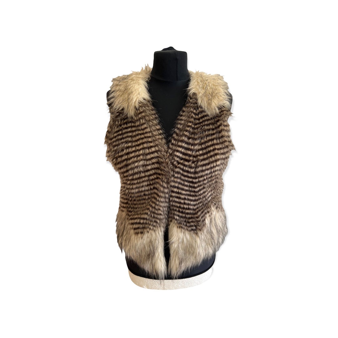 Fur Vest / Animal Print Furry Vest / Hipster Fur Vest / - Etsy
