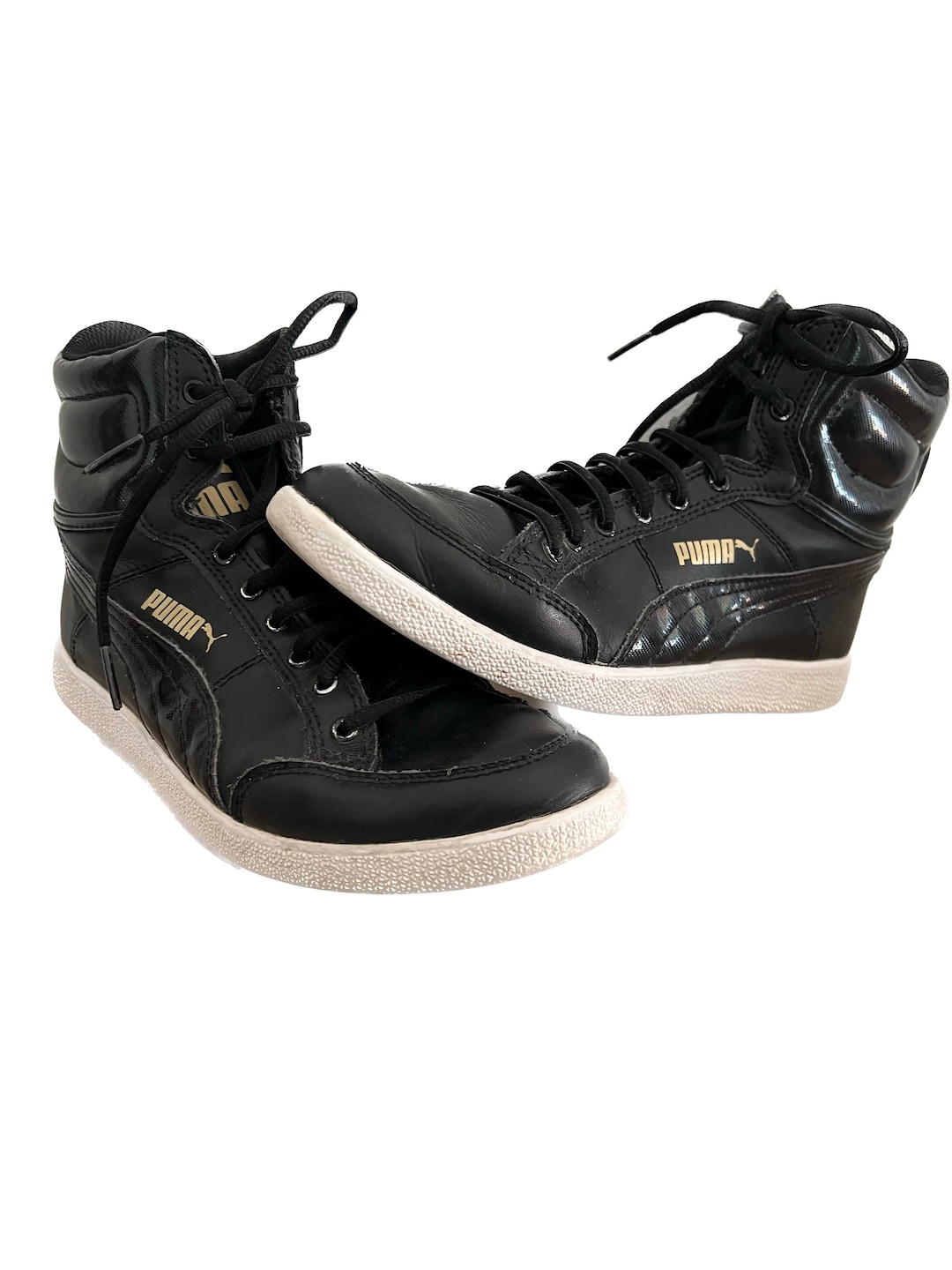 Black Puma Ankle Boots / Black Puma High Top Sneakers / Black Puma ...