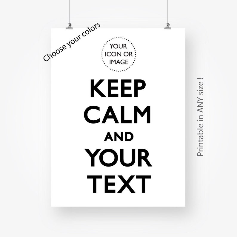Custom keep calm poster printable large size motivational | Etsy