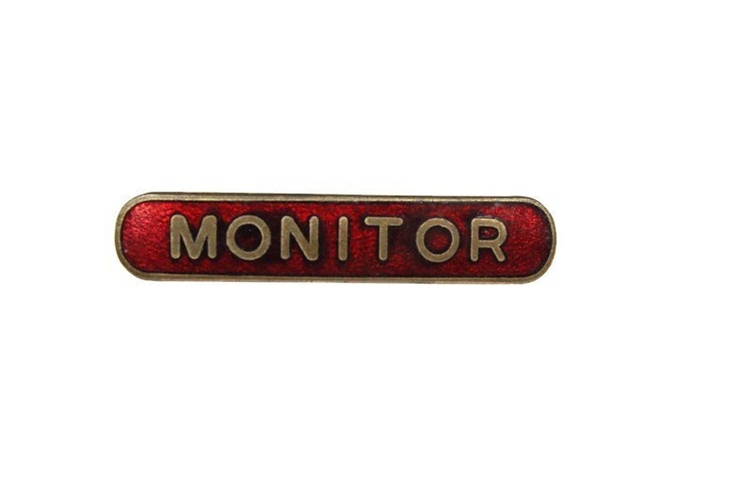 Vintage School Monitor Pin, Prefect Badge, Red Enamel School Badge ...