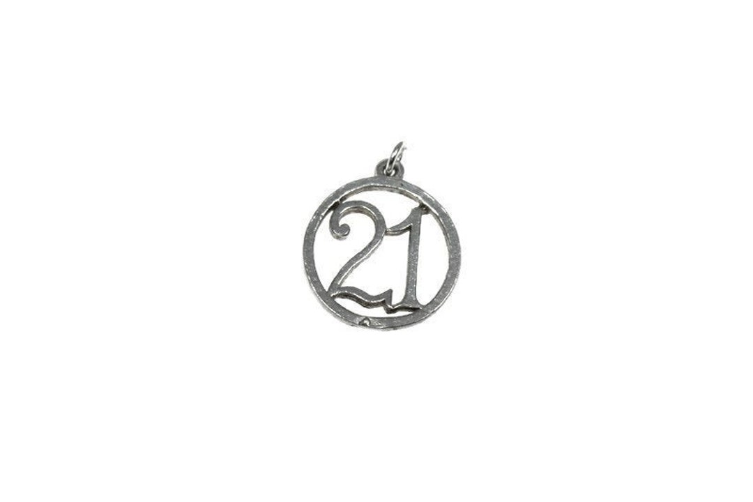 Vintage Sterling Silver 21 Charm, 21st Birthday Charm, Age Charm ...