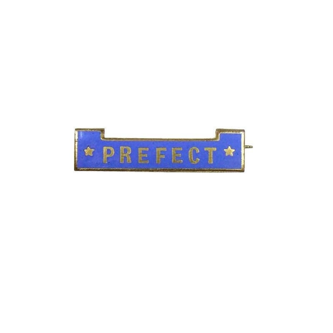 Vintage School Prefect Pin, Fancy Prefect Badge, Blue Enamel School ...