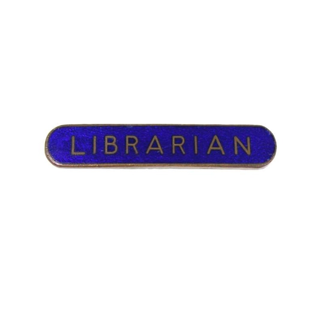 Vintage Librarian Pin, Librarian Badge, Blue Enamel Librarian Brooch ...