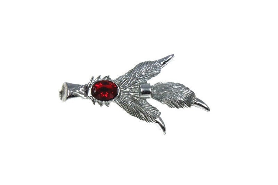 Vintage Scottish Grouse Claw Brooch, Bird Claw Pin, Red Stone, Kilt Pin ...