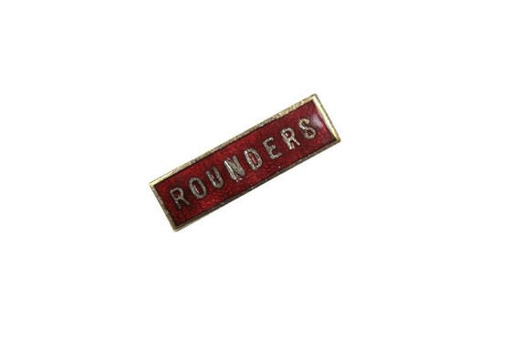 Vintage British school Rounders pin, small rounders b… - Gem