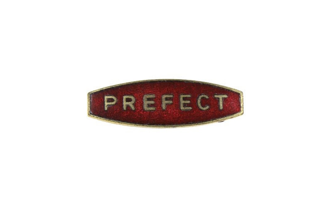 Vintage School Prefect Pin, Prefect Badge, Red Enamel School Badge ...