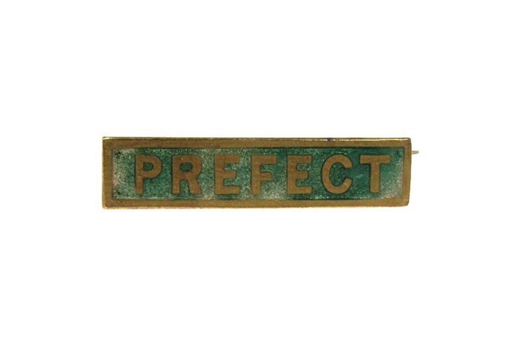 Vintage Prefect Pin, Prefect Badge, Green Enamel Prefect Brooch, School ...