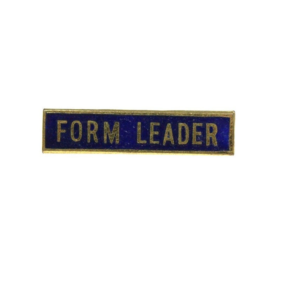 Vintage Form Leader Pin, School Form Captain Badge, Red Enamel School ...