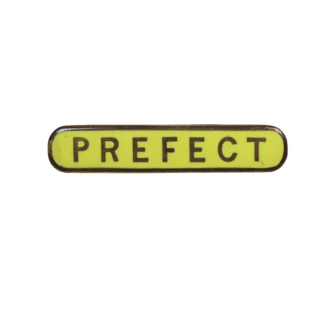 Vintage Prefect Pin, Prefect Badge, Yellow Enamel Prefect Brooch ...