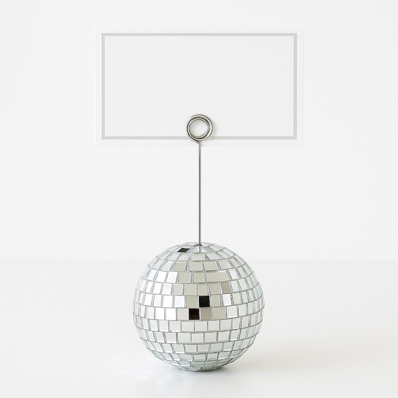 Table Number Holder Disco Ball Decor for Wedding Place Card Holders ...