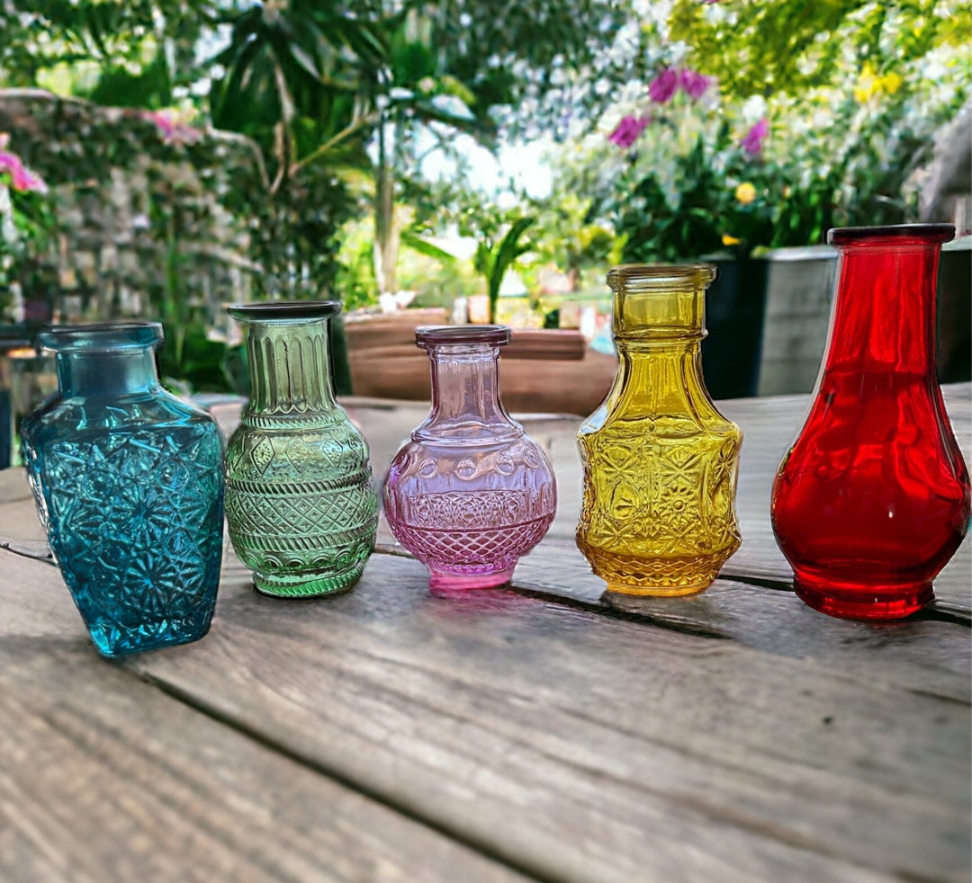 Bud Vase Set 5 Piece Vase Set Glass Mini Bud Vase for Wedding Decor ...
