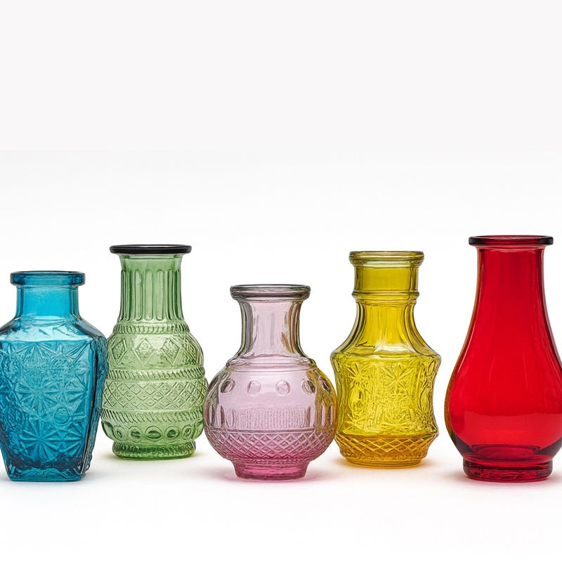 Colored Glass Plate Sets - Etsy