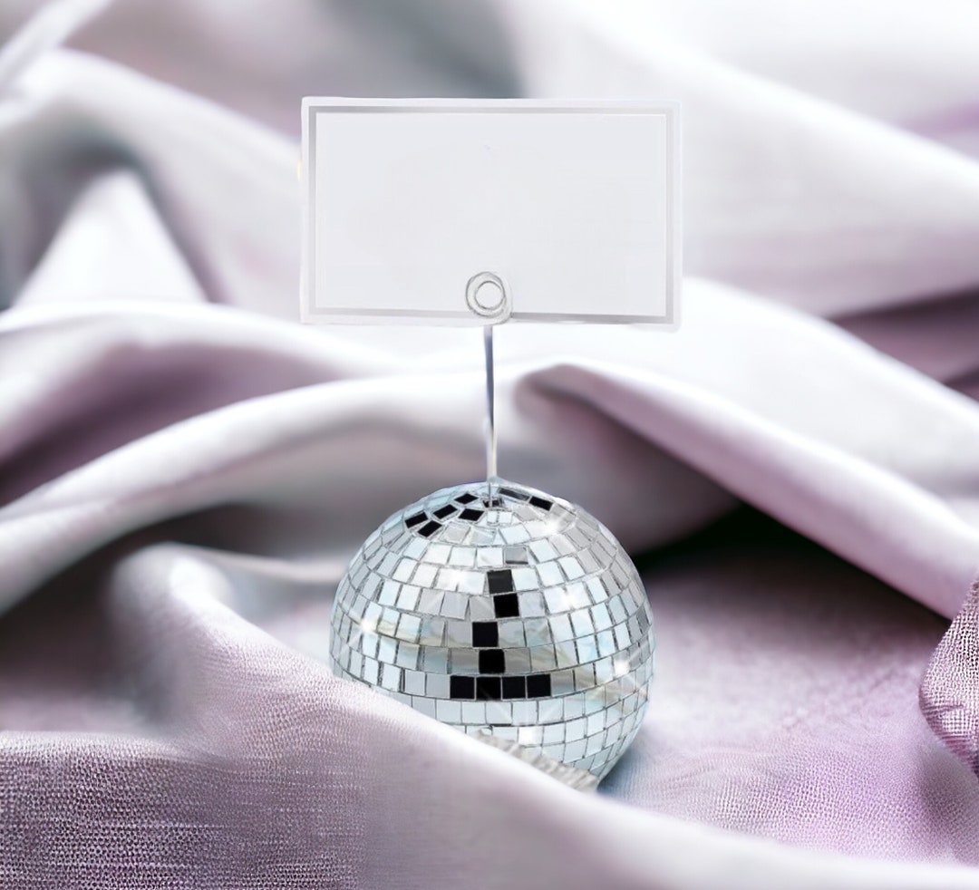 Table Number Holder Disco Ball Decor for Wedding Place Card Holders ...