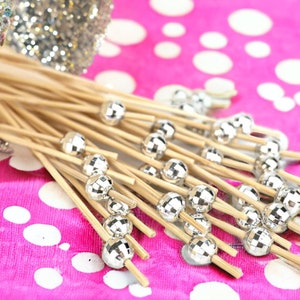 Last Disco Cocktail Picks for Bachelorette Disco Ball Decor for Wedding ...