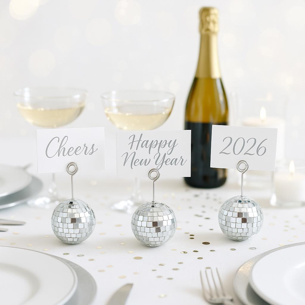 Table Number Holder Disco Ball Decor for Wedding Place Card Holders ...