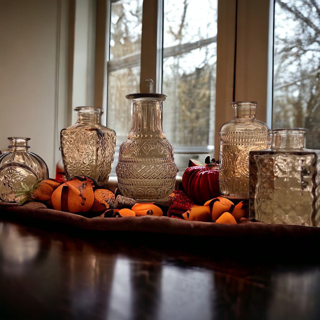 Amber Bud Vase Set 22 Piece Vase Set Glass Mini Bud Vase for Wedding ...