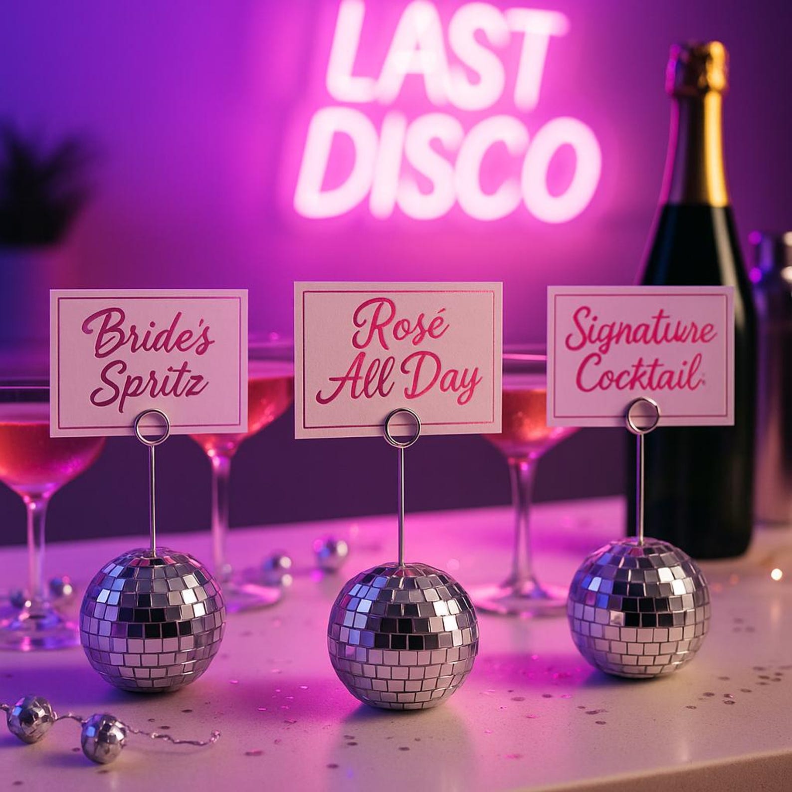 Table Number Holder Disco Ball Decor for Wedding Place Card Holders ...