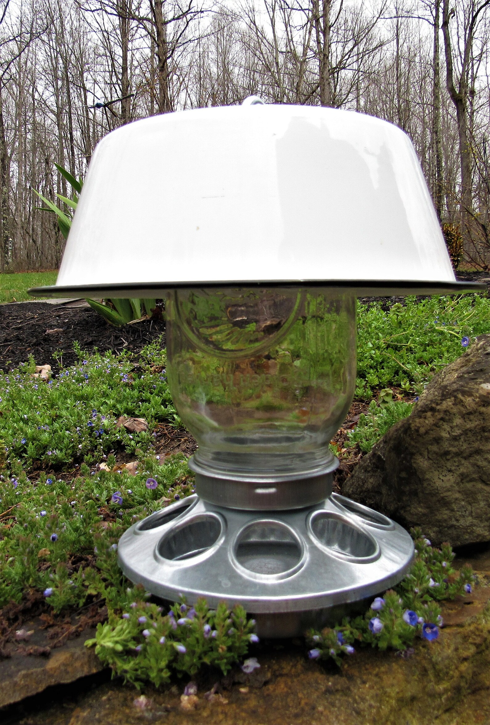 Enamel Pan With Black Trim Bird Feeder - Etsy