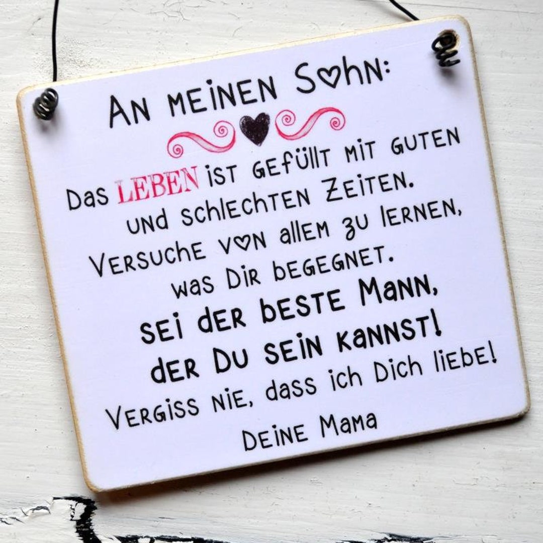 Schild aus Holz AN MEINEN SOHN - Etsy.de