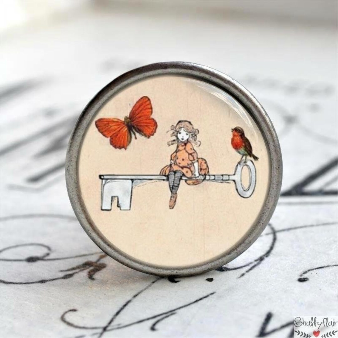 Vintage Key Furniture Knob Latchkey Red - Etsy