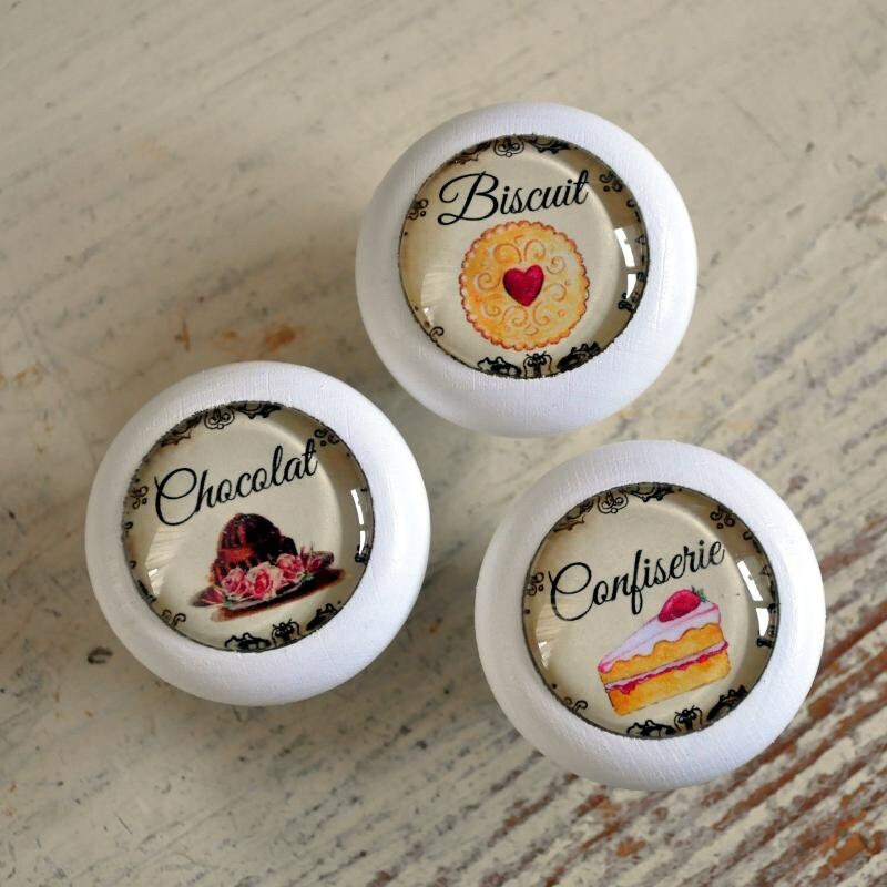 NOSTALGIC KITCHEN Set of 3 Furniture Buttons Chocolat Biscuit - Etsy