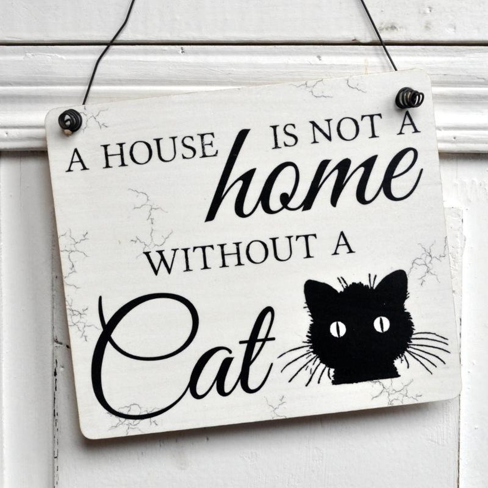Wooden Sign A HOUSE is Not a HOME Without a CAT | Etsy