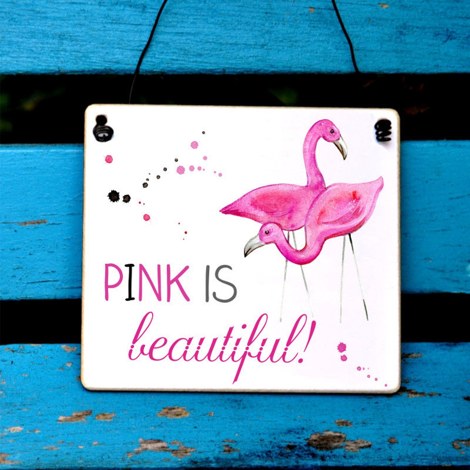 Flamingo Sign With Saying Pink is Beautiful | Etsy