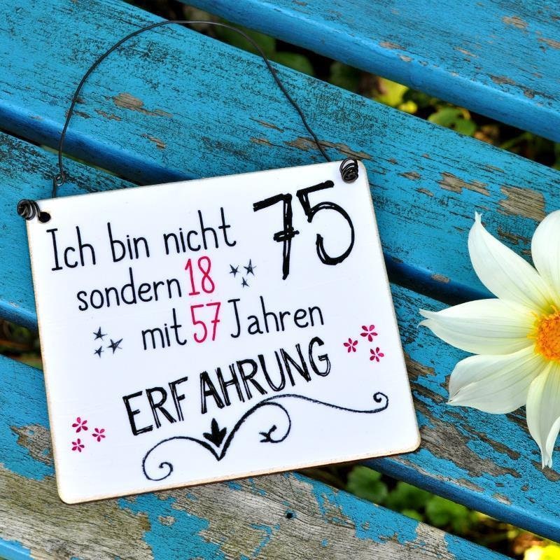 Schild zum 75. Geburtstag (Zahl auch abwandelbar) - Etsy.de