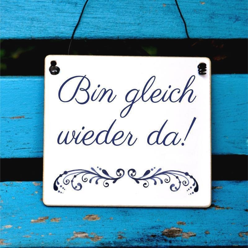 Bin gleich wieder da schild - Etsy.de