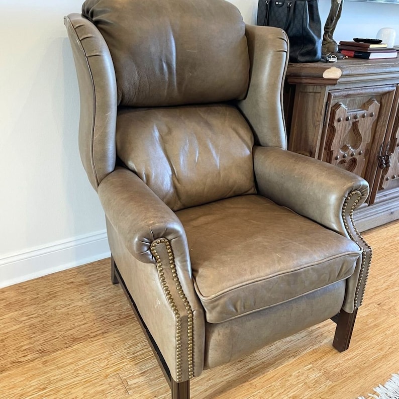 Timeless Luxury: Vintage Leather Recliner - Etsy