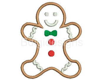 534 Mini Gingerbread Man Machine Embroidery Applique Design - Etsy