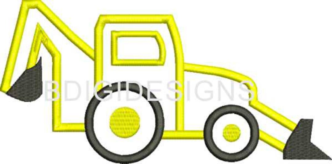 Backhoe Applique Embroidery Design - Etsy