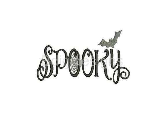 Spooky Word Art Embroidery Design | Etsy