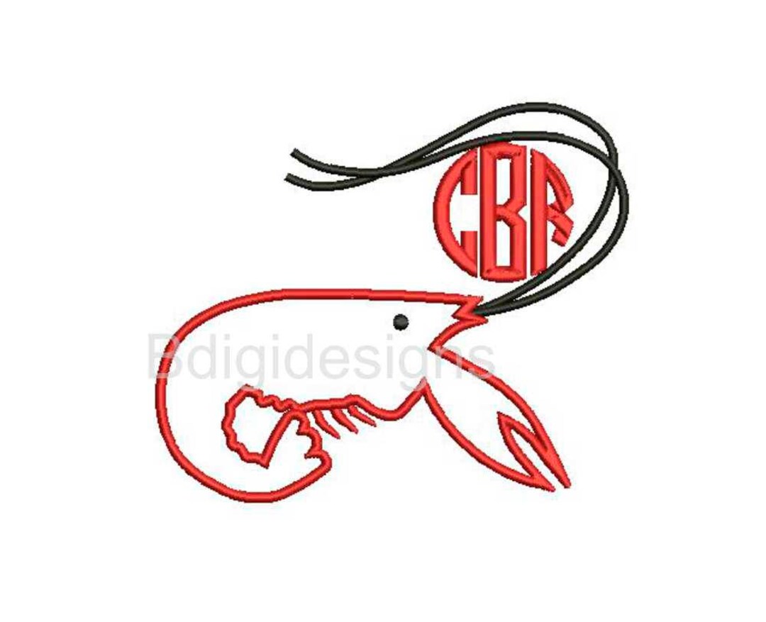 Crawfish Applique Embroidery Design - Etsy