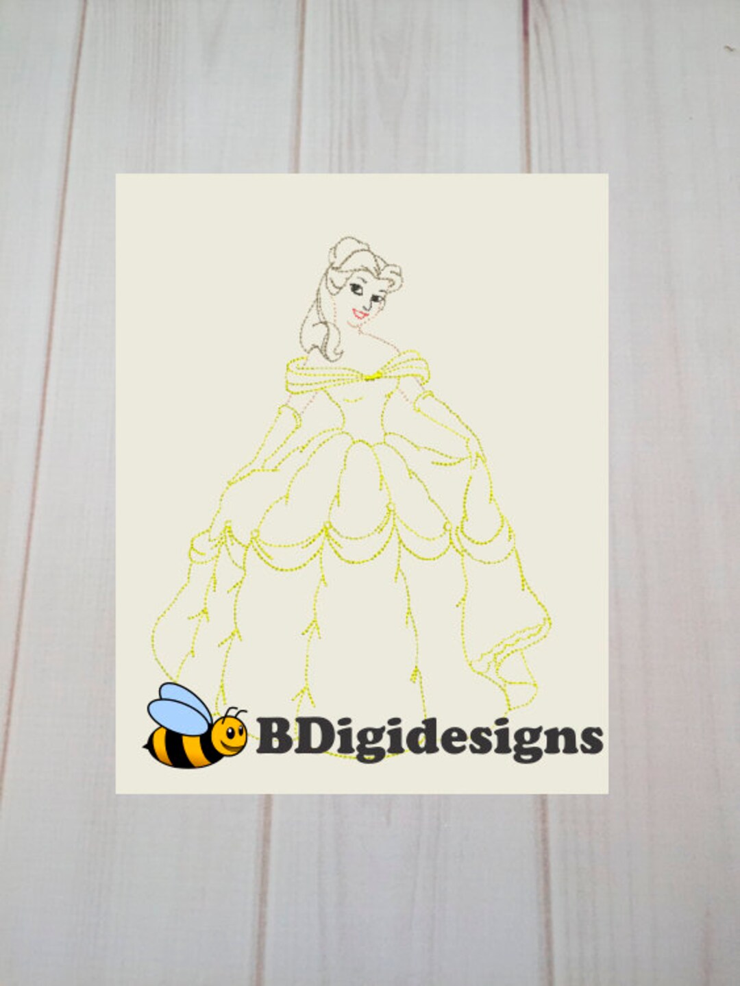 Belle Vintage Embroidery Design - Etsy