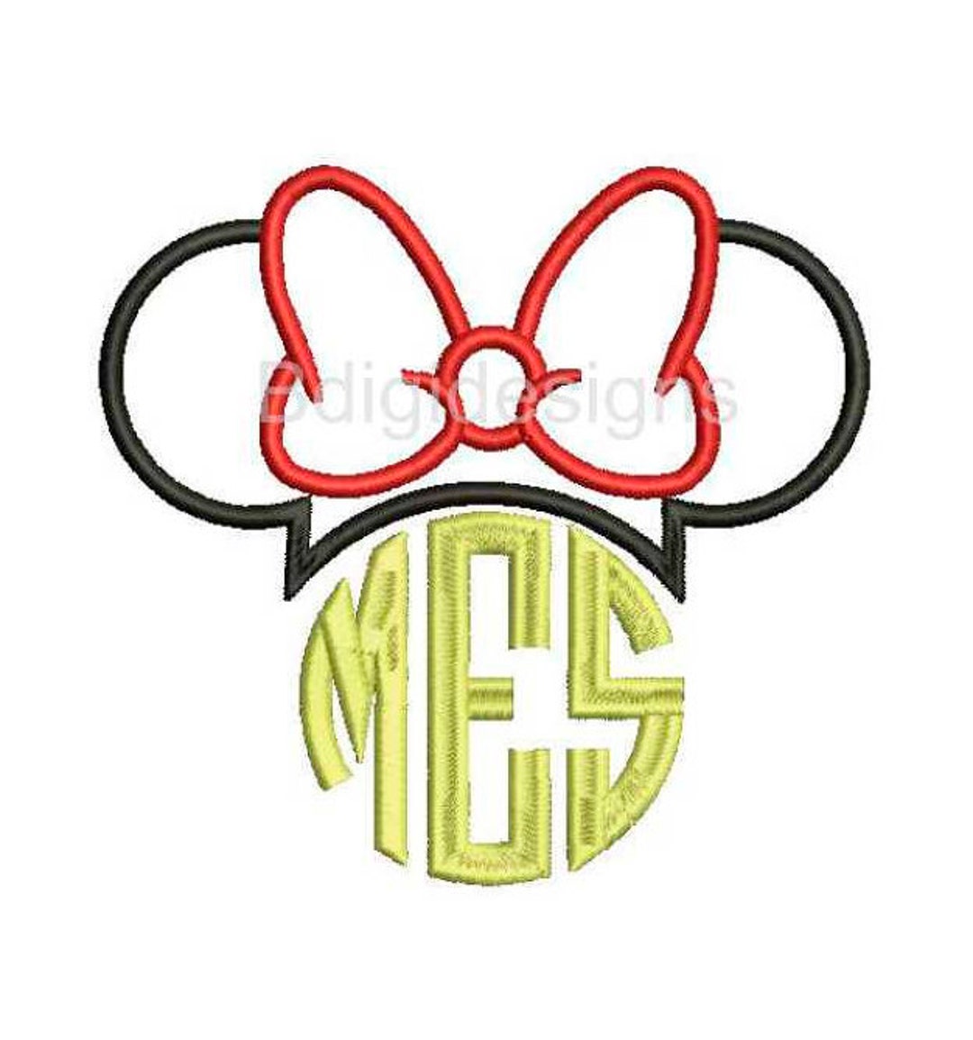 Minnie Mouse Monogram Topper Applique Embroidery Design - Etsy
