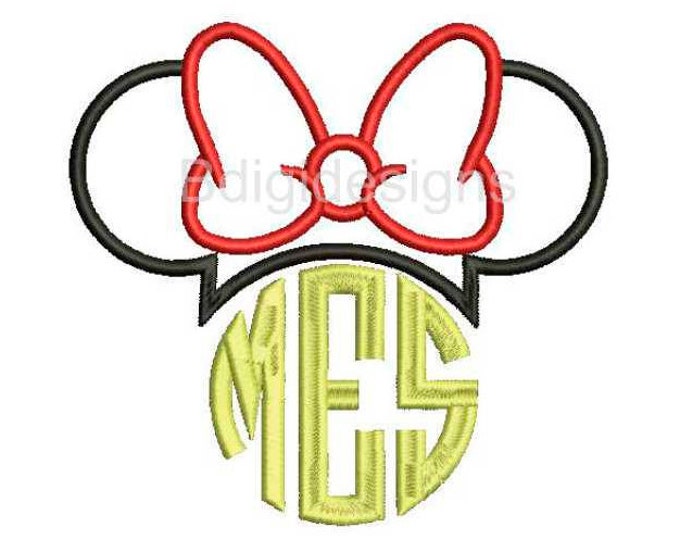 Minnie Mouse Monogram Topper Applique Embroidery Design - Etsy