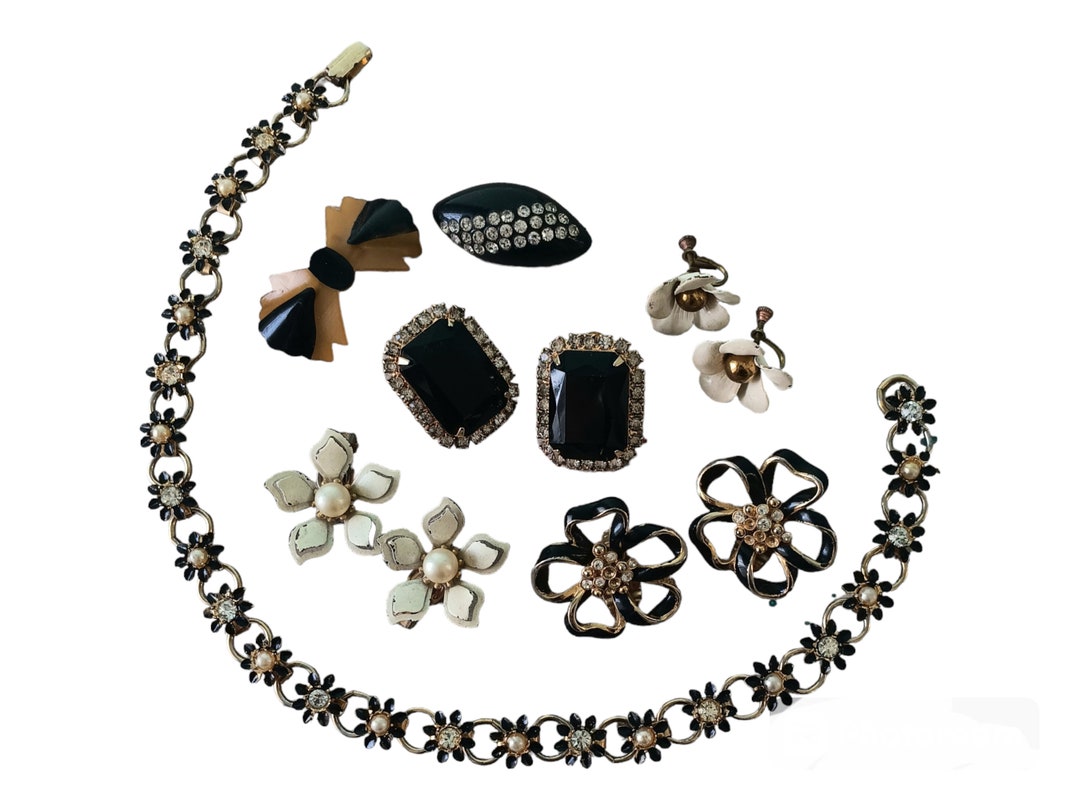 Vintage Rhinestone Celluloid Jewelry Destash FREE Shipping - Etsy