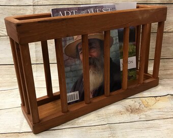 Wood magazine holder | Etsy