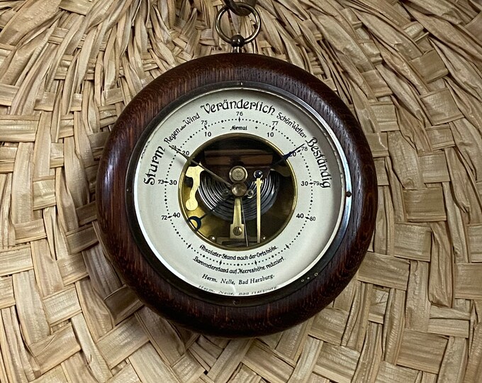 Vintage German Ship Barometer Weather Maritime Wood Brass Bad Harzburg ...